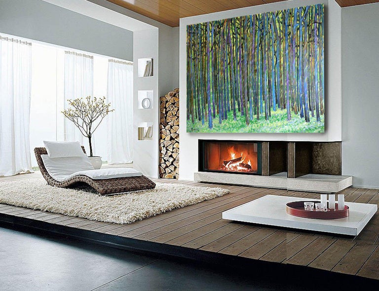 Geoff Greene - Large Peaceful Forest, Painting, Acrylic on Canvas For ...