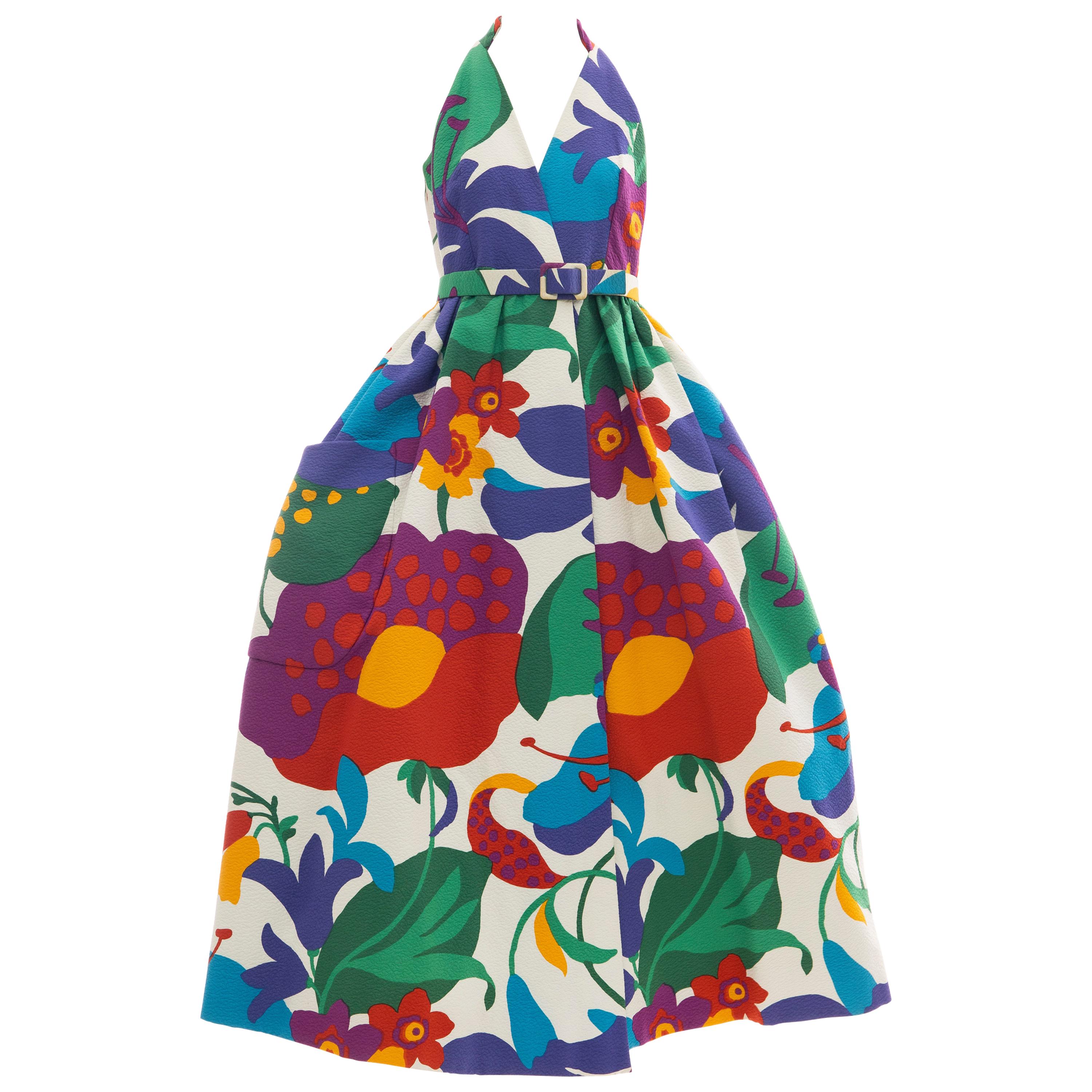 Geoffrey Beene Runway Floral Cotton Matelassé Sleeveless Dress, Spring ...