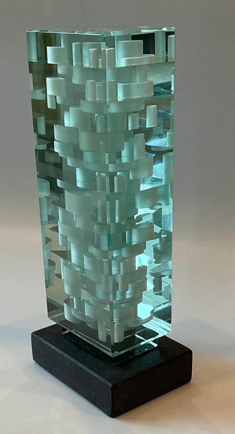 Geometric Abstract Murano Glass Sculpture by Gino Vistosi, 1985 For ...