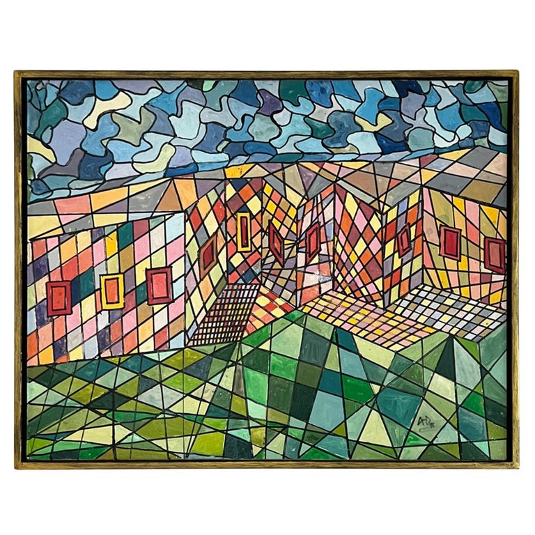 Geometric Abstract Painting For Sale at 1stDibs