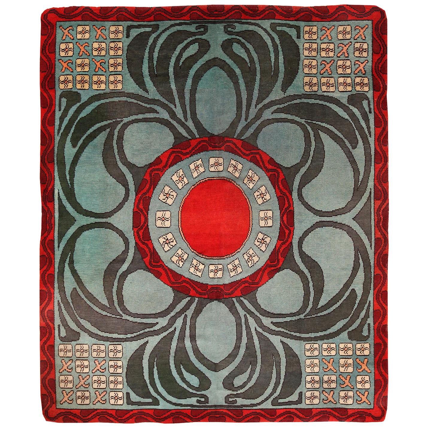 Geometric Antique French Art Deco Rug. 8 ft x 9 ft 10 in For Sale at ...