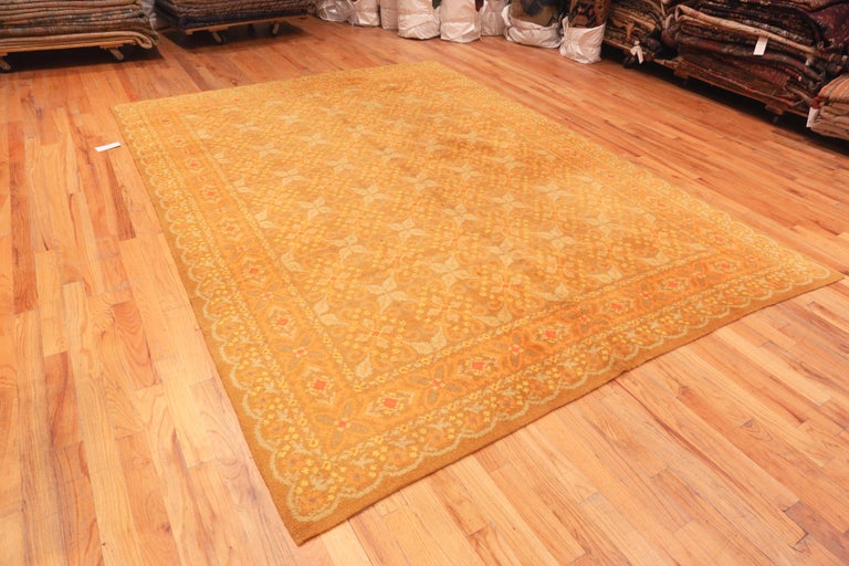 Geometric Antique Portuguese Rust Color Area Rug. 8 ft 7 in x 11 ft 6 ...
