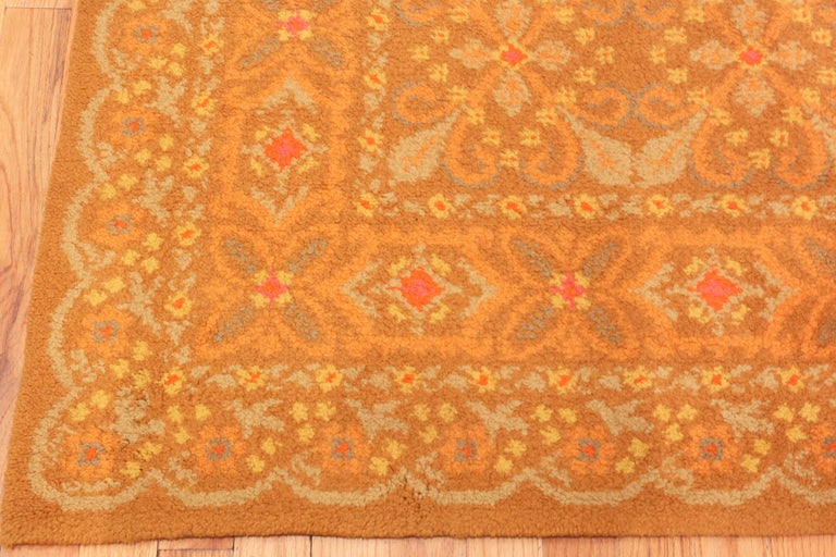 Geometric Antique Portuguese Rust Color Area Rug. 8 ft 7 in x 11 ft 6 ...