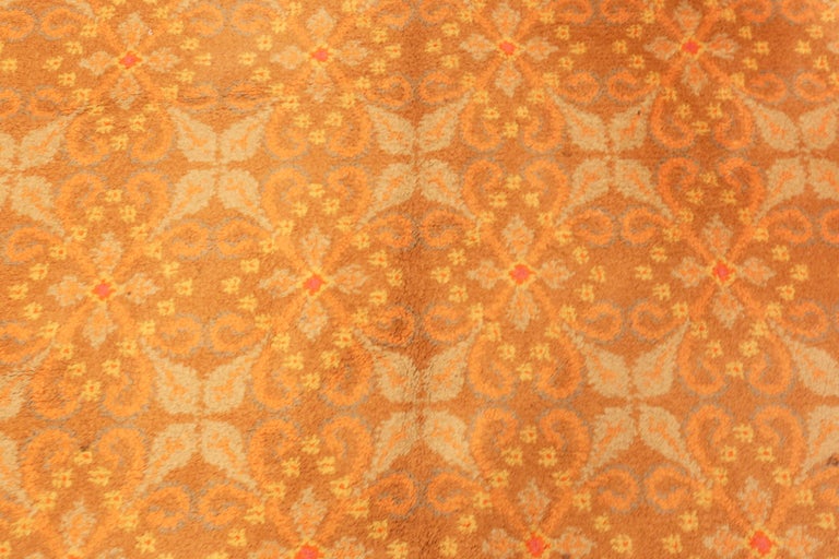 Geometric Antique Portuguese Rust Color Area Rug. 8 ft 7 in x 11 ft 6 ...