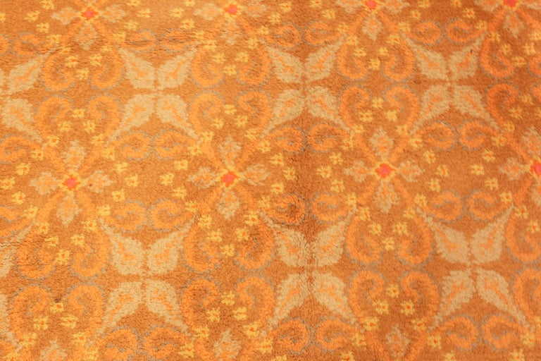 Geometric Antique Portuguese Rust Color Area Rug. 8 ft 7 in x 11 ft 6 ...