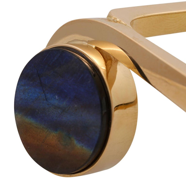 Geometric bangle with hawk eye For Sale at 1stDibs