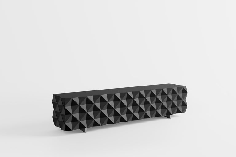 Rocky Tv Stand, Entertainment Center, Low Console in Black by Joel ...