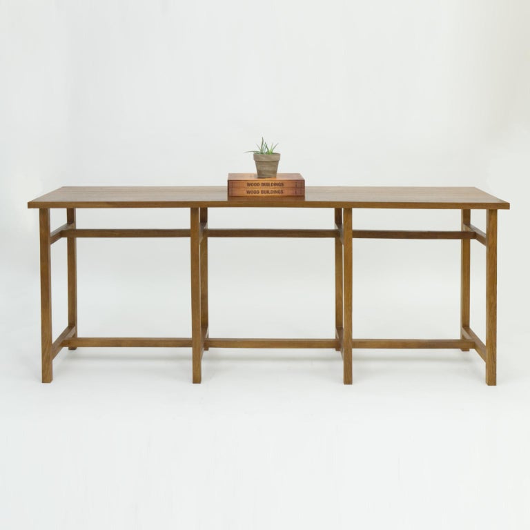 Geometric Minimal Console Hardwood Table For Sale at 1stDibs