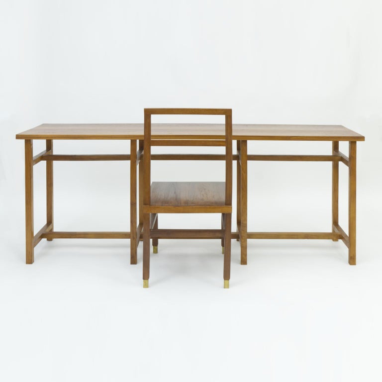 Geometric Minimal Console Hardwood Table For Sale at 1stDibs