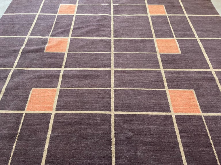 Geometric Box Pattern Rug For Sale at 1stDibs