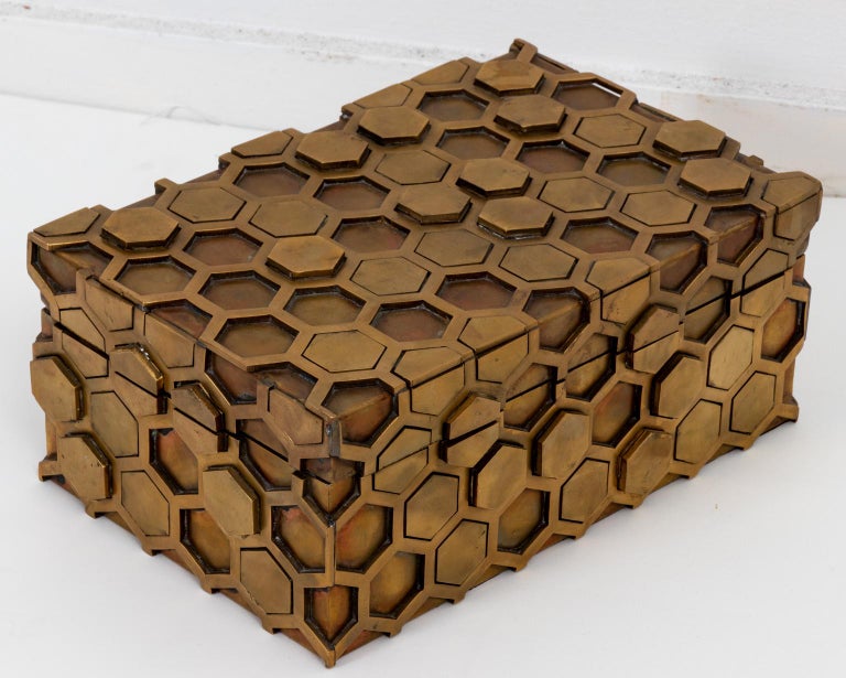 Geometric Brass Box at 1stDibs