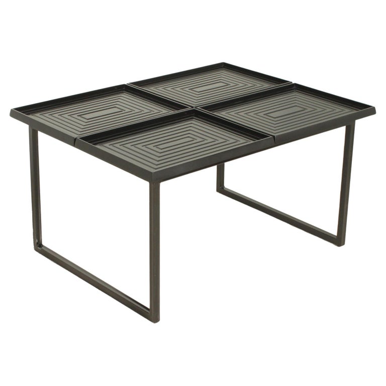 Geometric Coffee Table with Loose Trays For Sale at 1stDibs