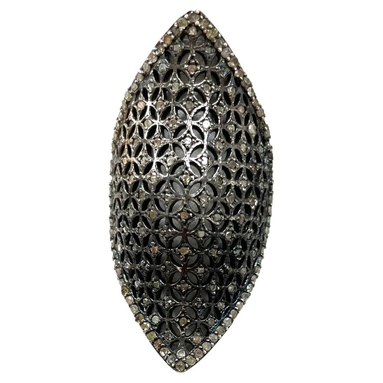 Geometric Design Pave Diamonds Paradizia Ring For Sale at 1stDibs