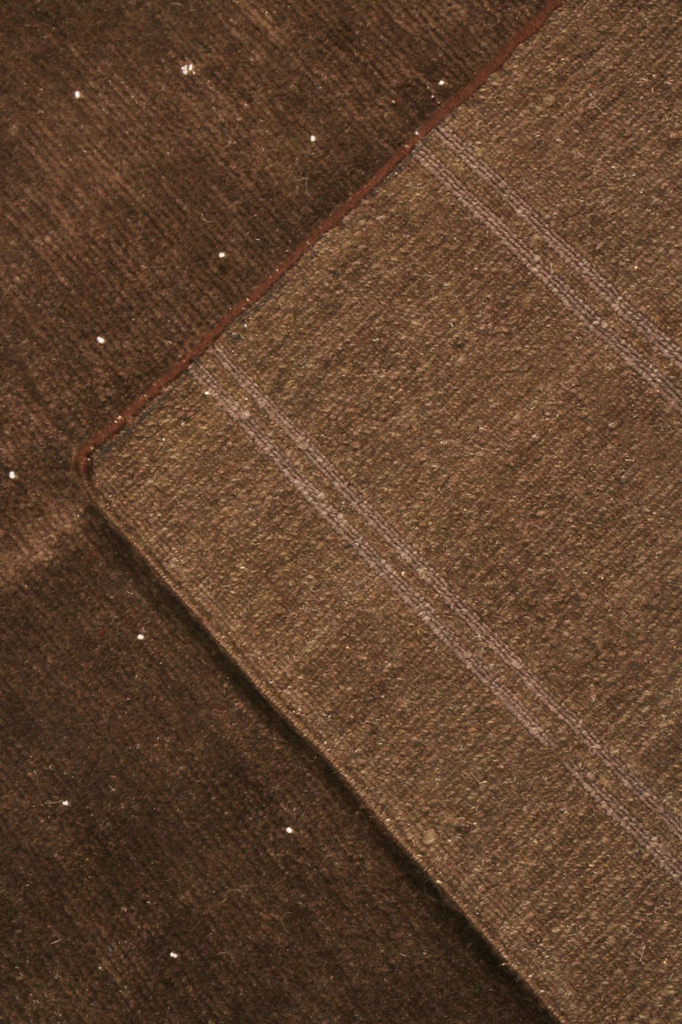 Geometric Dot Pattern Brown and White Wool Runner For Sale at 1stDibs