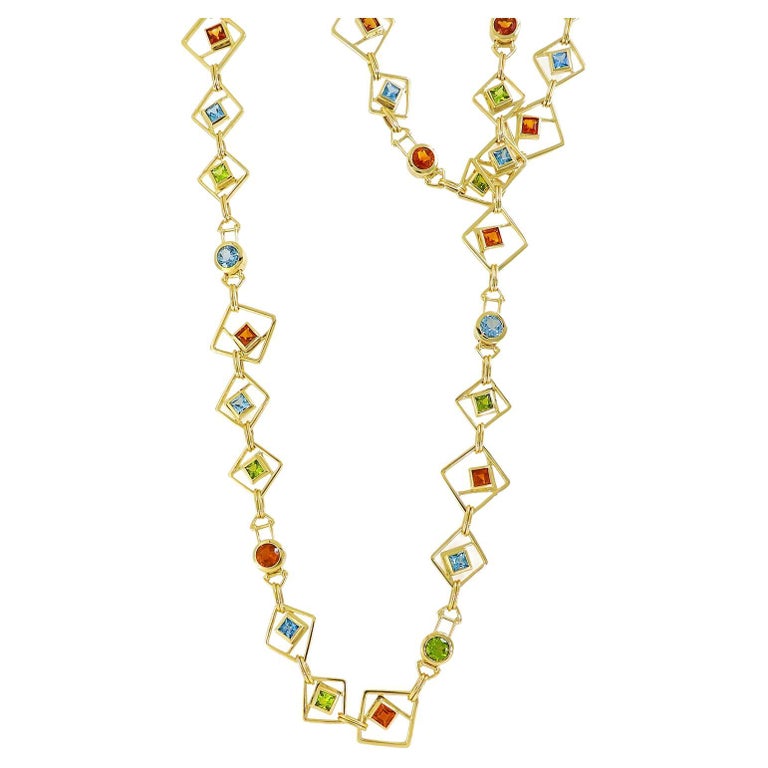 Geometric Faceted Gemstone Necklace For Sale at 1stDibs