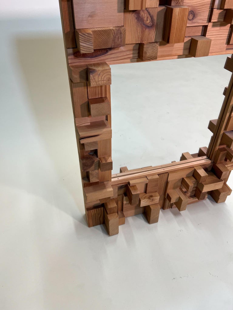 Geometric Frame Block Mirror For Sale at 1stDibs