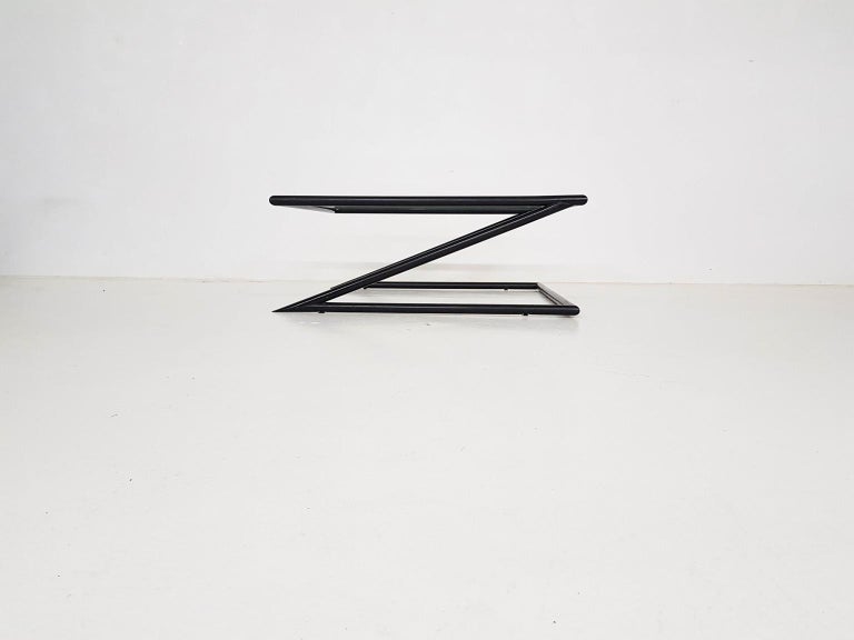Geometric Glass and Metal “Z” Coffee Table by Harvink, the Netherlands ...