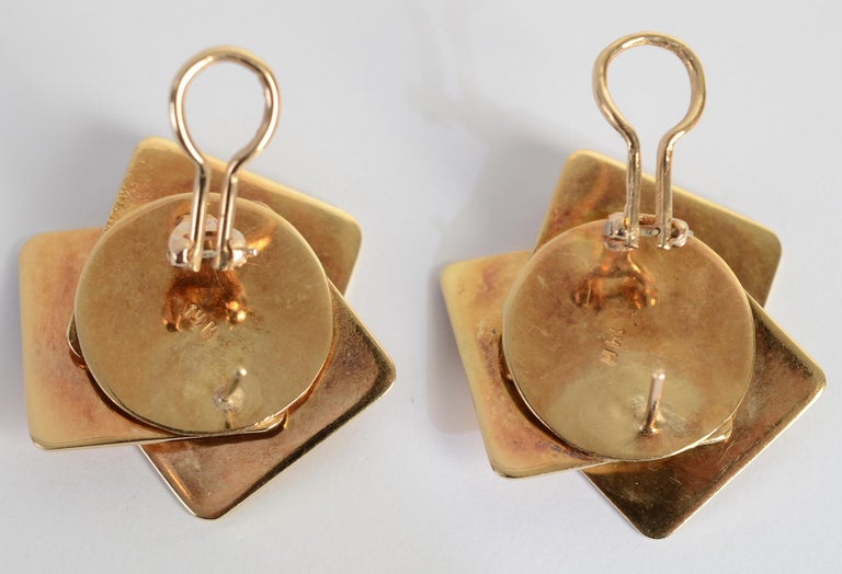 Geometric Gold Earrings For Sale at 1stDibs
