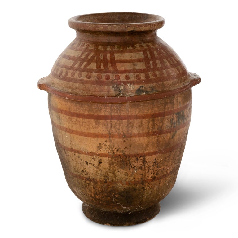 Geometric Graphic Large Ceramic Pot For Sale at 1stDibs