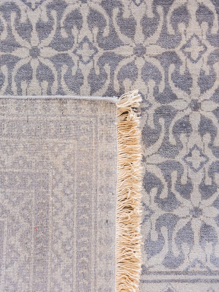 Geometric Gray Transitional Hand-Knotted Persian Carpet - 9'x12' For ...