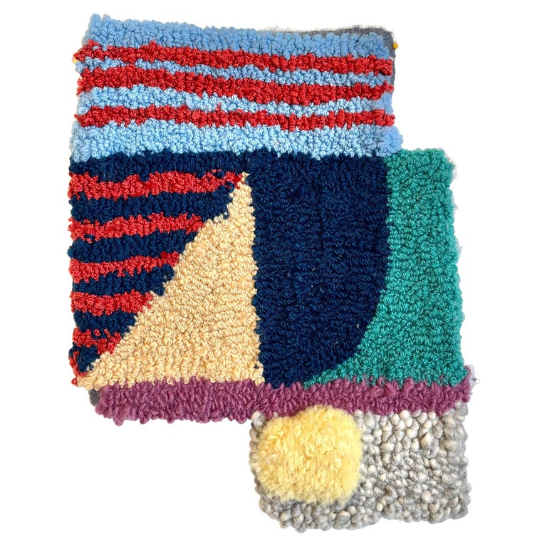 Contemporary Geometric Hand-Tufted Wall Hanging Textile For Sale at 1stDibs