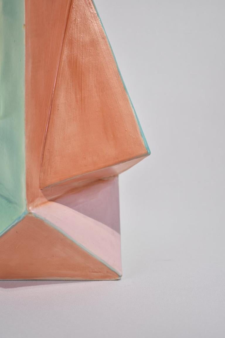 Geometric Handmade Ceramic Vase at 1stDibs