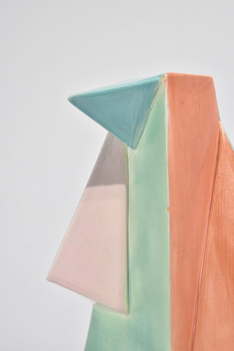 Geometric Handmade Ceramic Vase at 1stDibs
