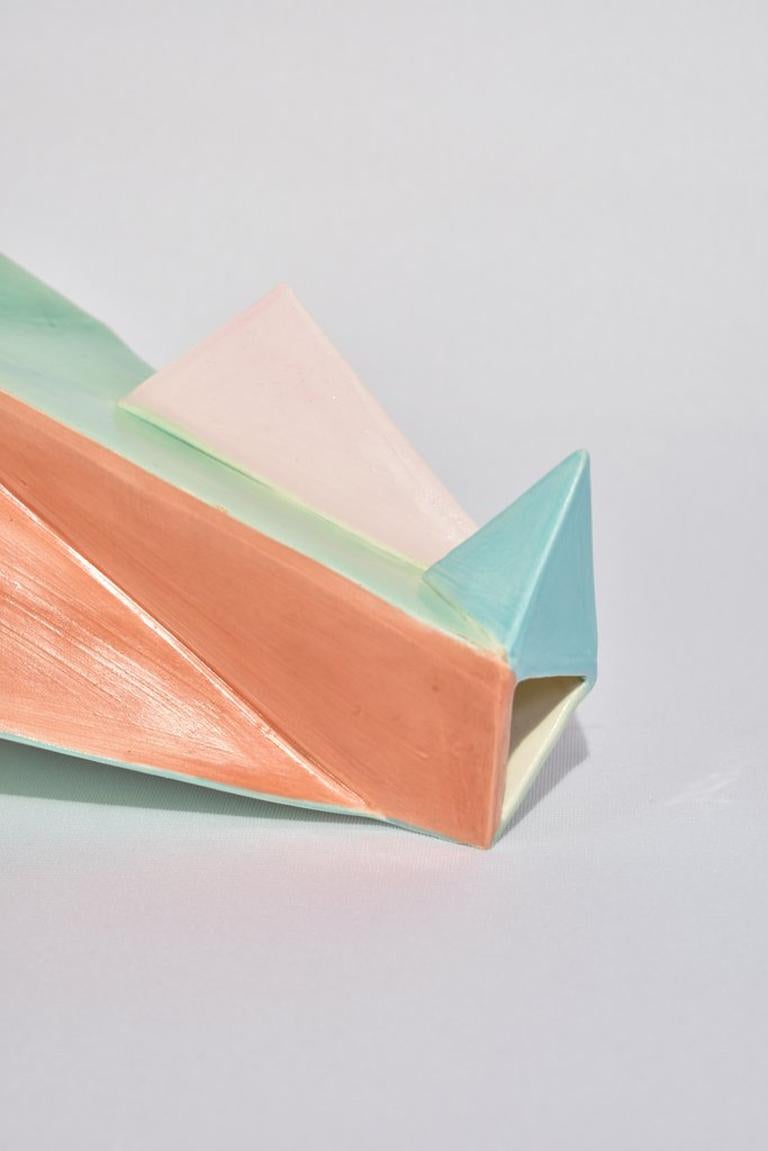 Geometric Handmade Ceramic Vase at 1stDibs