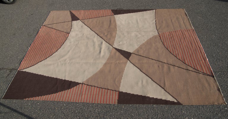 Abstract Geometric Carpet, Czechoslovakia, 1950s For Sale at 1stDibs