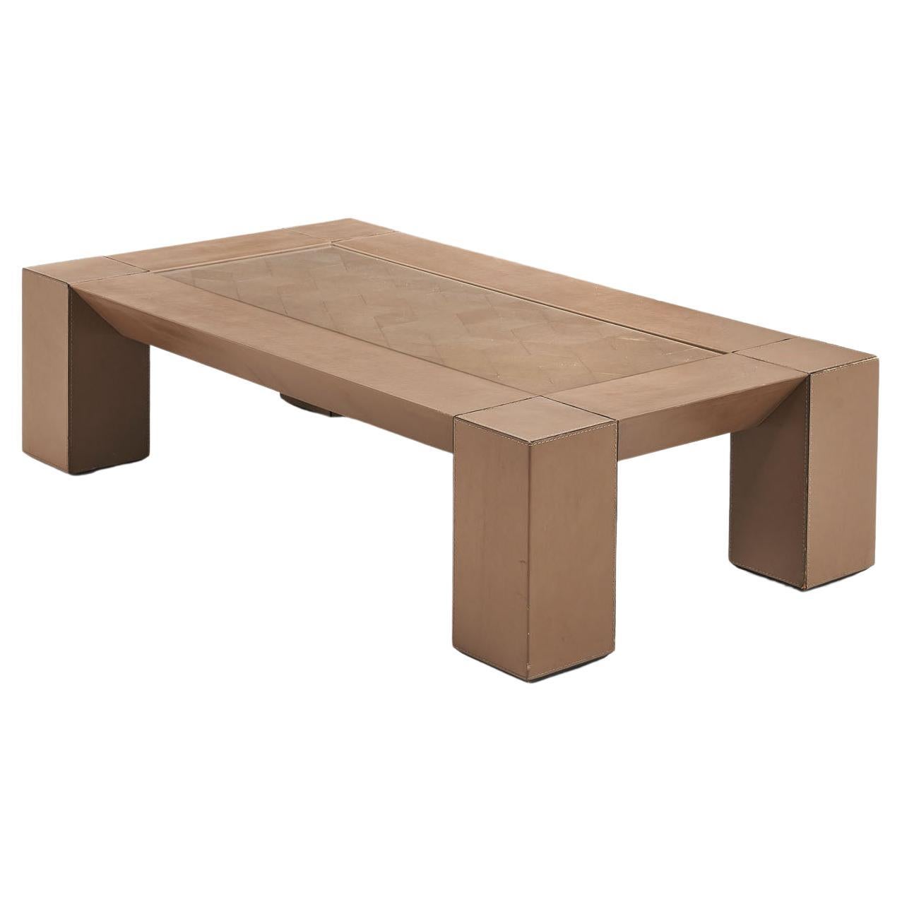Artisan Chain Link Coffee Table Iron White Enameled Large, Belgium ...