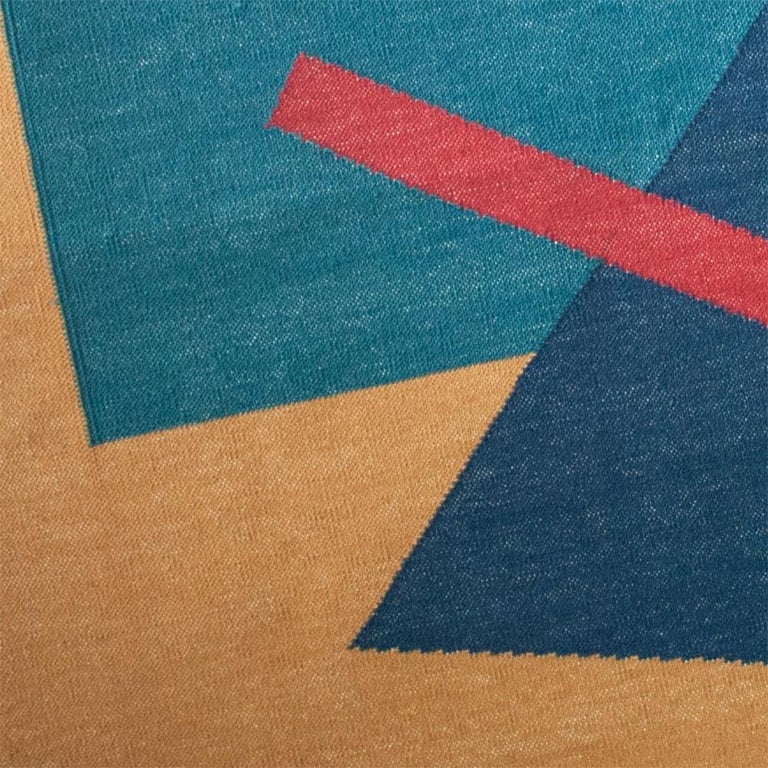 Geometric Madrid Handwoven Modern Round Rug, Carpet, Durrie For Sale at ...