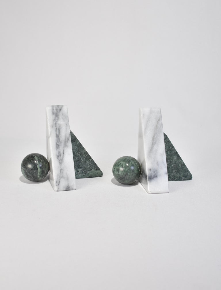 Geometric Marble Bookend Set For Sale at 1stDibs