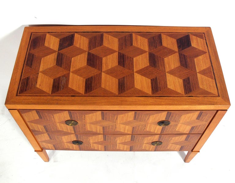 Geometric Marquetry Chest by Baker at 1stDibs