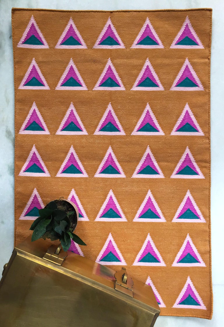 Geometric Maya Ice Cream Hand Woven Modern Cotton Rug, Carpet and ...