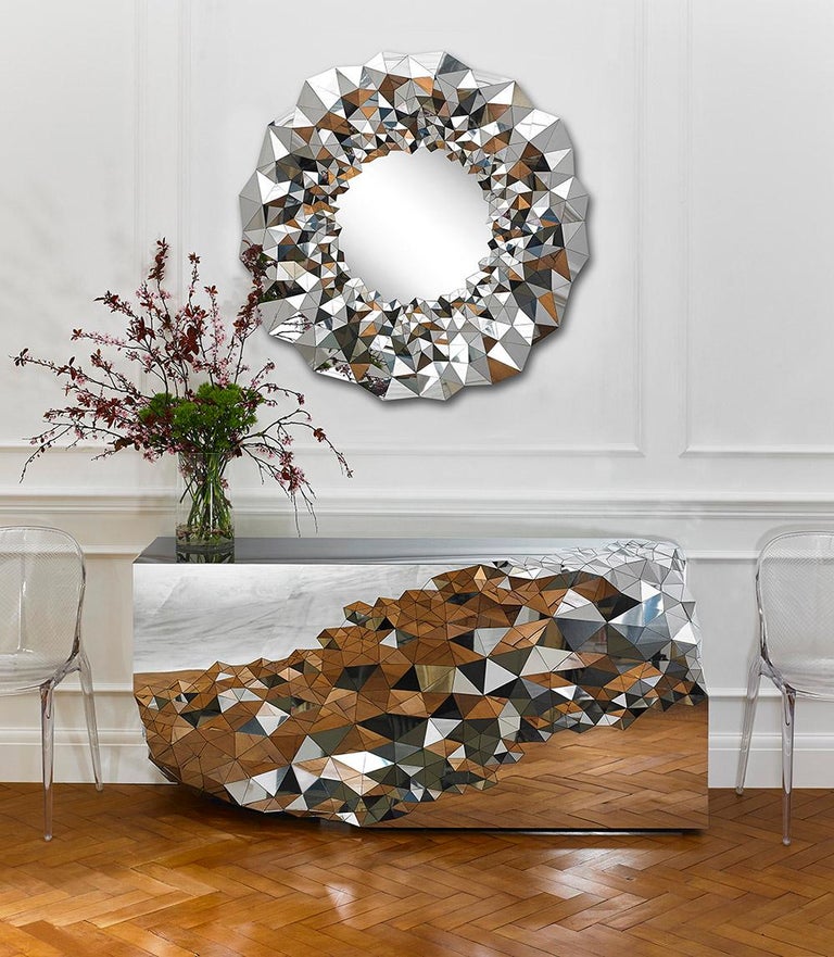 Geometric Mirror in Polished Stainless Steel by Jake Phipps For Sale at ...
