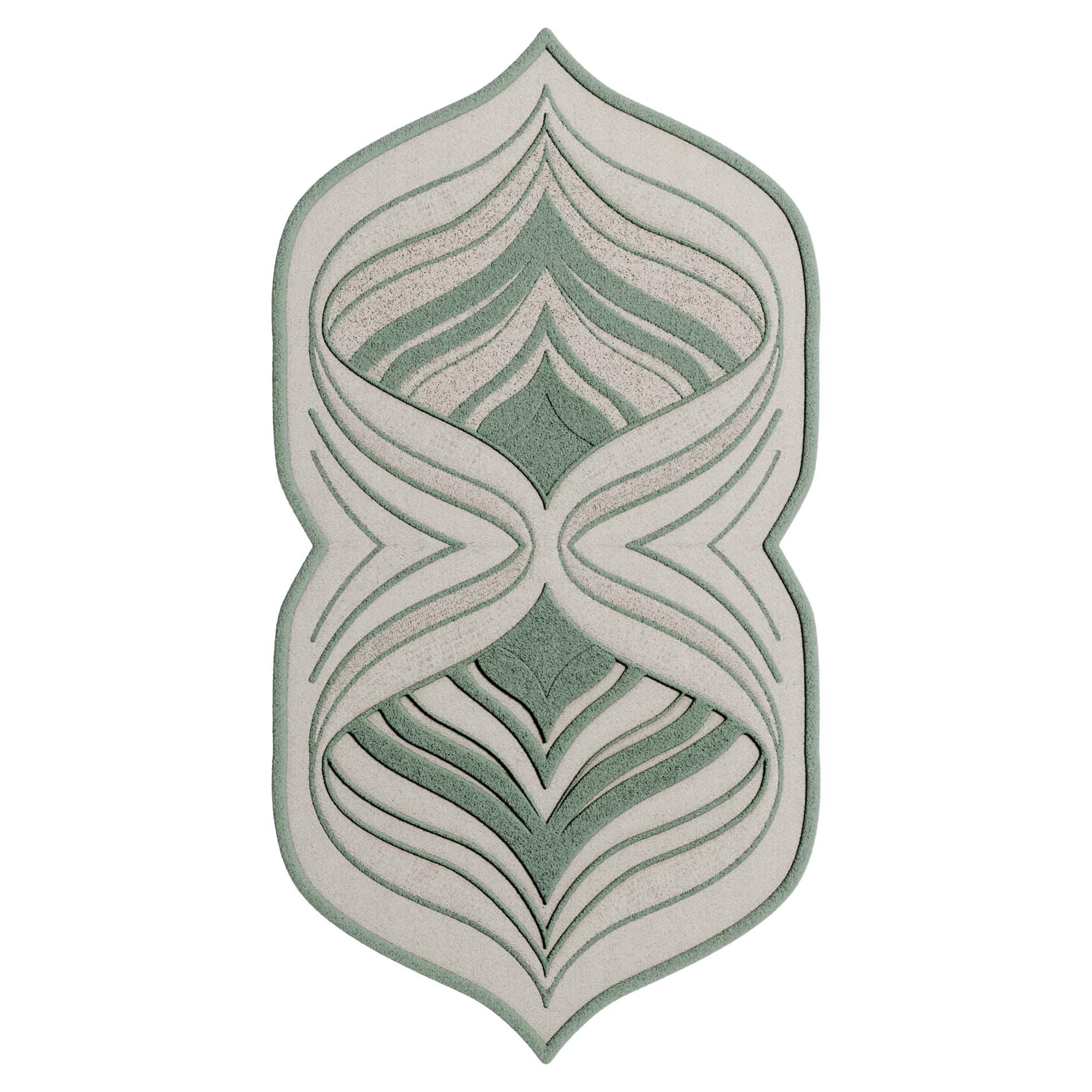 Contemporary Design Modern Organic Shaped Hand-Tufted Rug White and ...