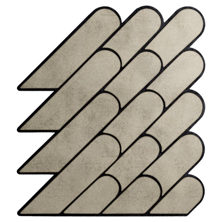 Modern Geometric Shaped Hand-Tufted Rug Fishbone Pattern Pastel Black ...