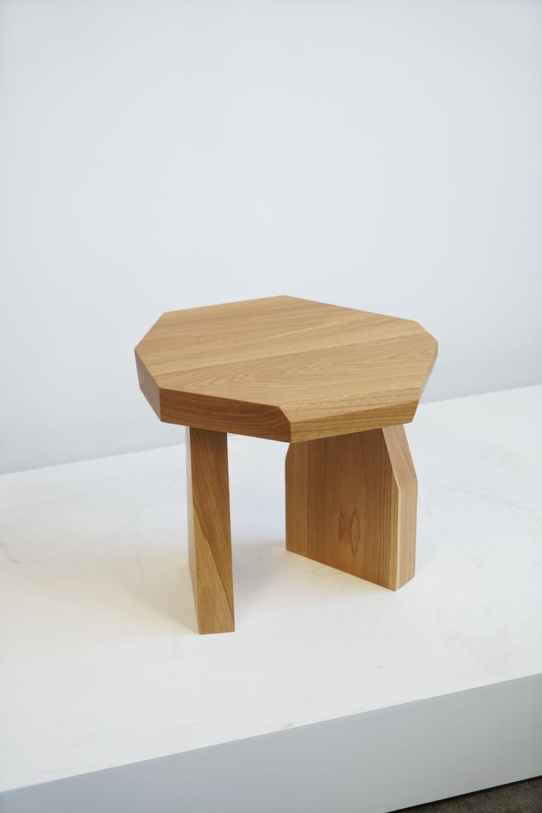 Geometric Modern Solid Wood White Oak Side Table by Last Workshop For ...