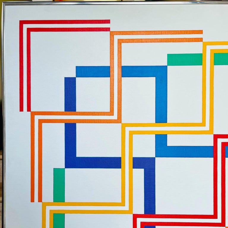 Geometric Painting, Michael Mayer 'b. 1932' "Shadowed" For Sale at ...