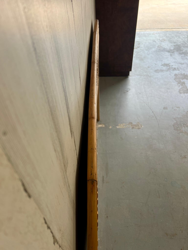 Geometric pattern Split Reed Queen size Headboard For Sale at 1stDibs