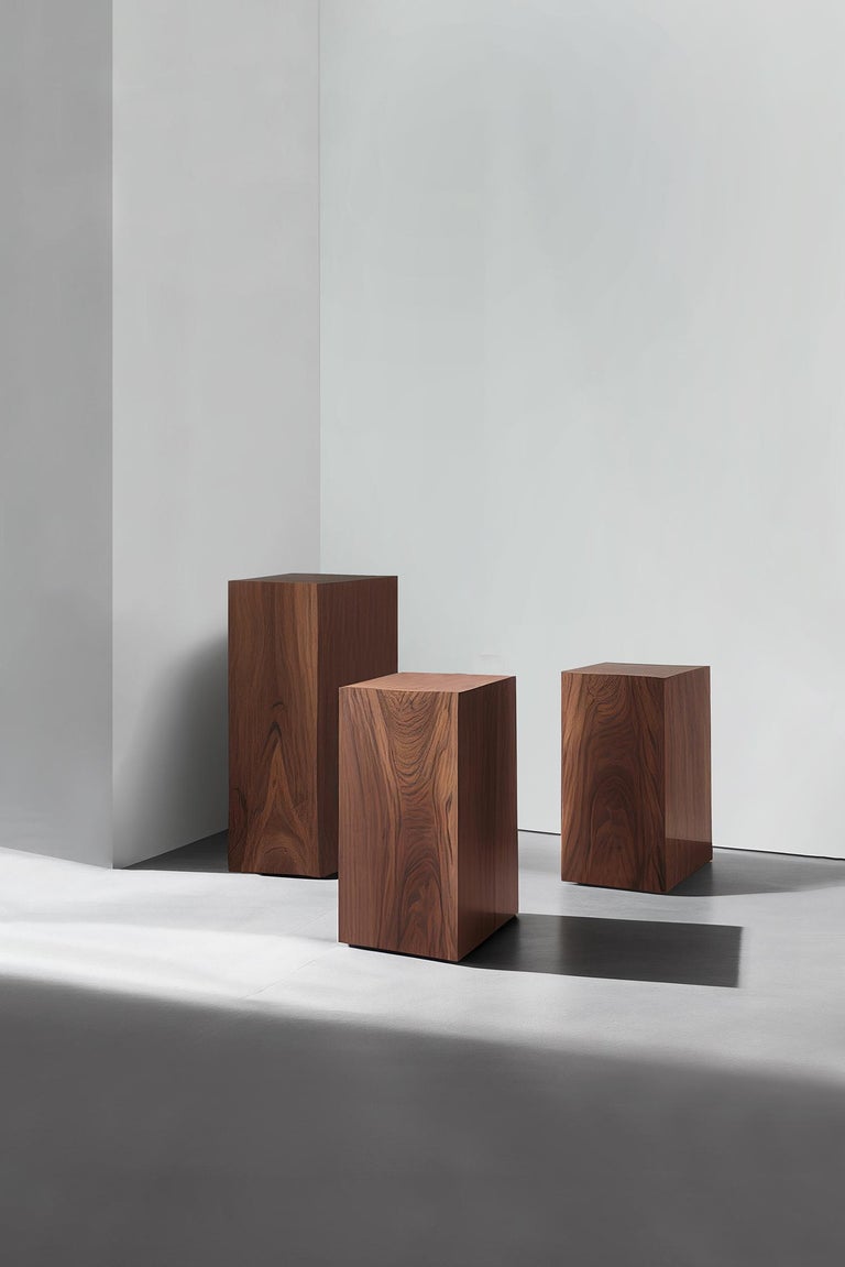 Geometric Plinth, Wood Veneer Pedestal, Basa A by NONO For Sale at 1stDibs
