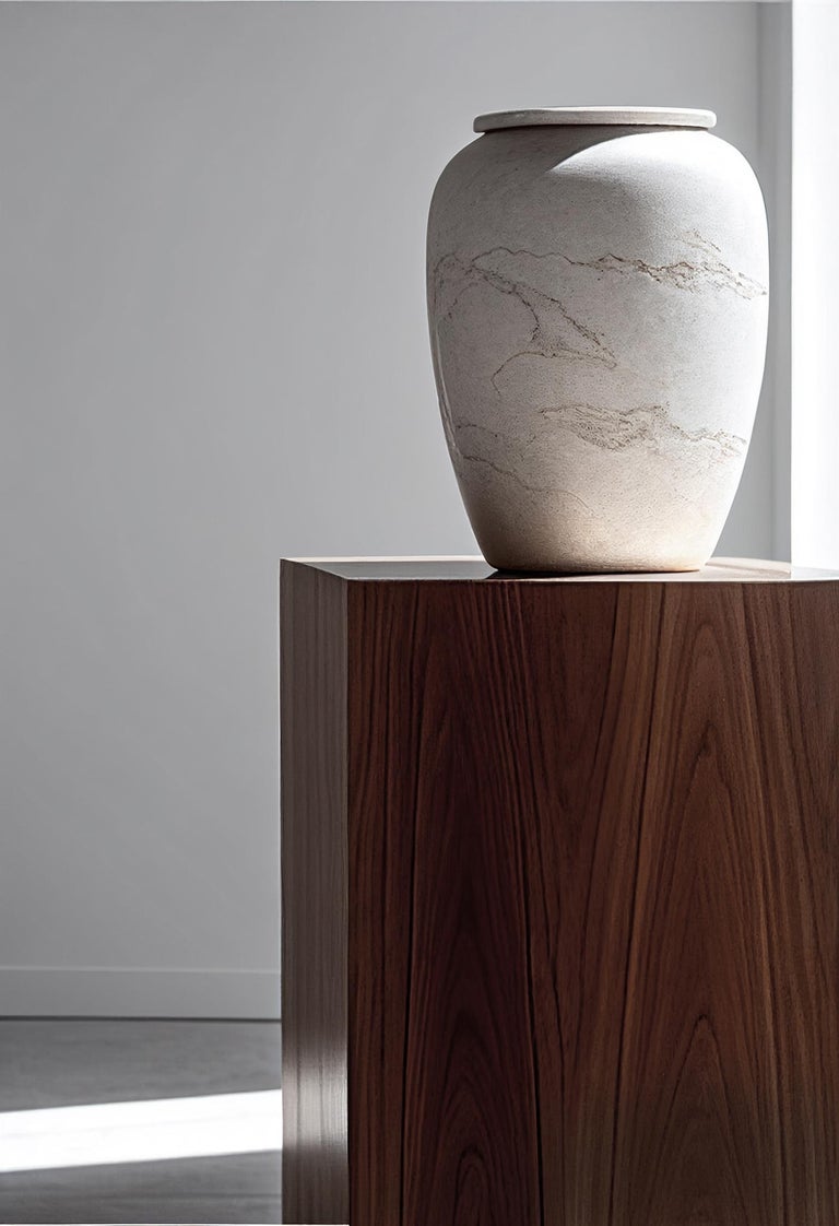 Geometric Plinth, Wood Veneer Pedestal, Basa B by Nono For Sale at 1stDibs