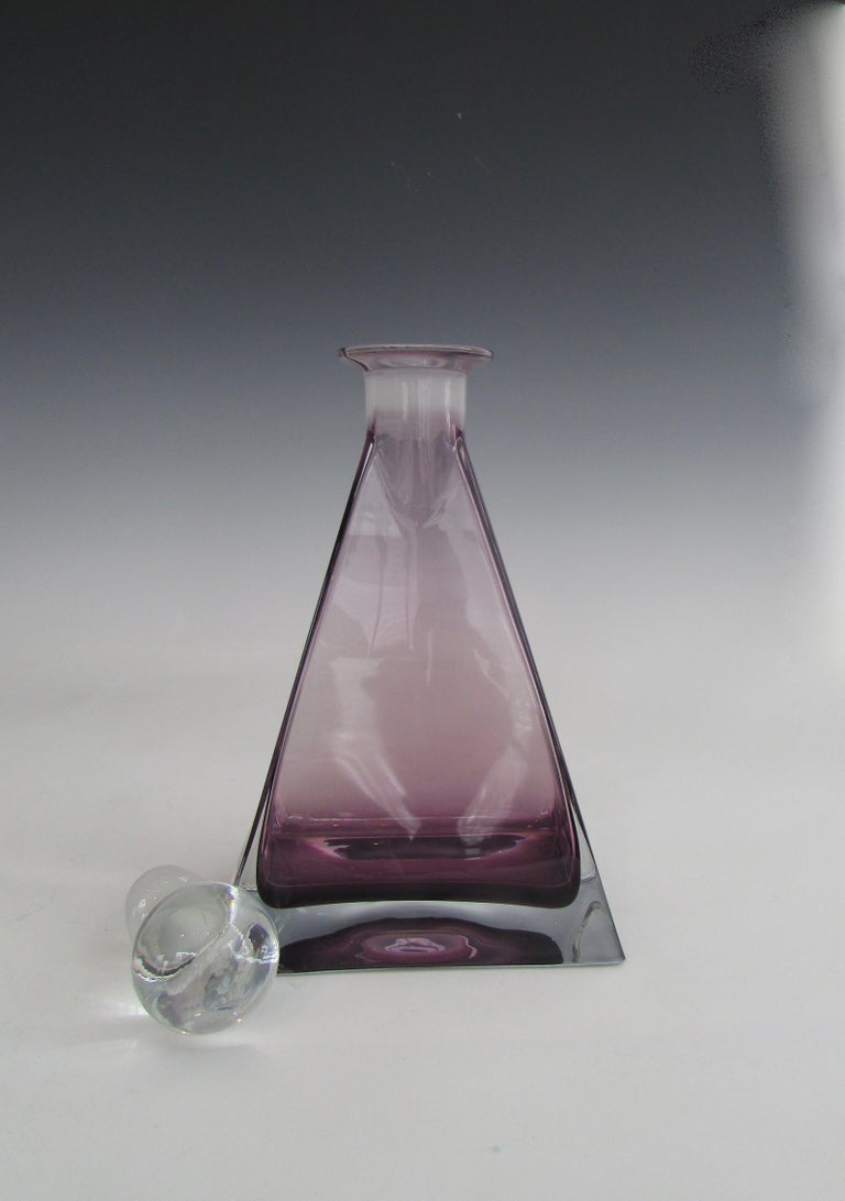 Geometric Shaped Amethyst Glass Decanter with Ball Stopper at 1stDibs ...