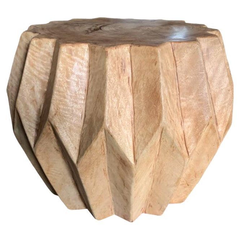Geometric Solid Mango Wood Table For Sale at 1stDibs