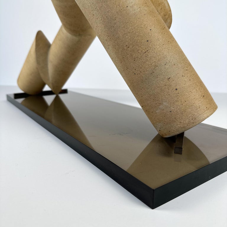 Geometric Stoneware Pottery Sculpture by Gordon Orear For Sale at 1stDibs