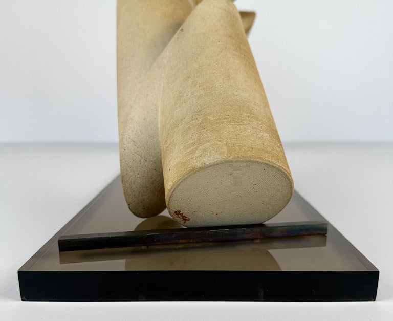 Geometric Stoneware Pottery Sculpture by Gordon Orear For Sale at 1stDibs