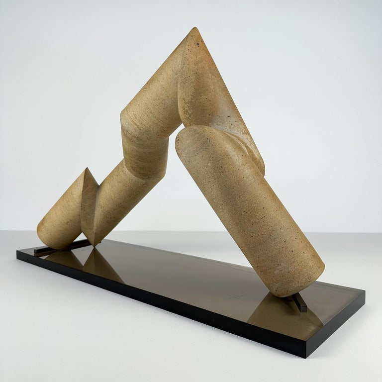 Geometric Stoneware Pottery Sculpture by Gordon Orear For Sale at 1stDibs