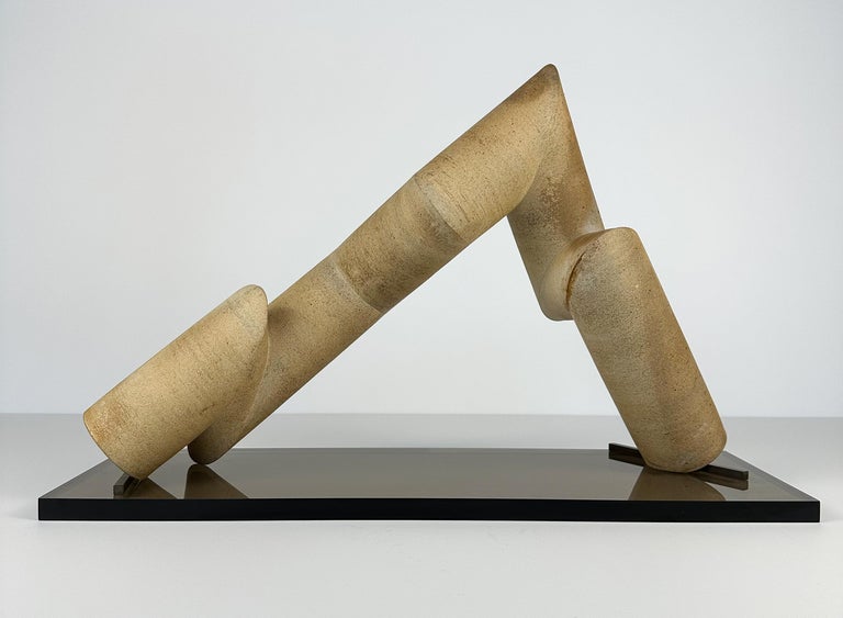 Geometric Stoneware Pottery Sculpture by Gordon Orear For Sale at 1stDibs