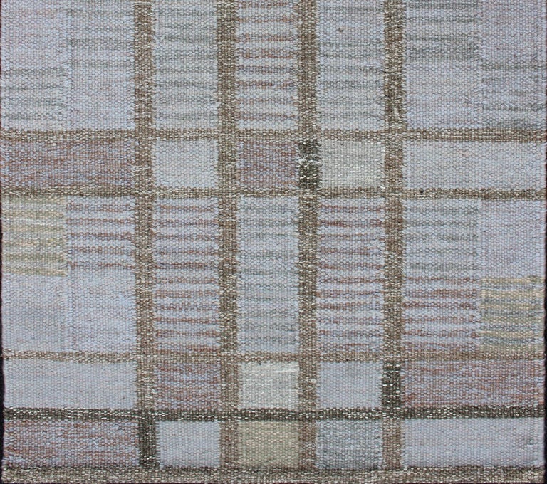 Geometric Stripe Block Modern Scandinavian Flat-Weave Design Rug in ...