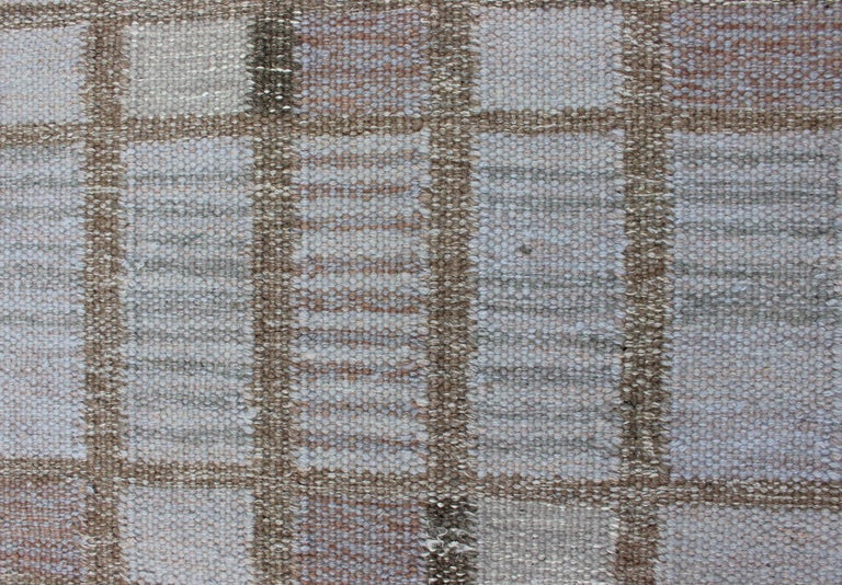 Geometric Stripe Block Modern Scandinavian Flat-Weave Design Rug in ...